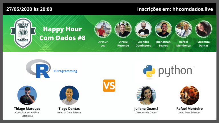 #8 – Python vs R para Data Science – Happy Hour com Dados